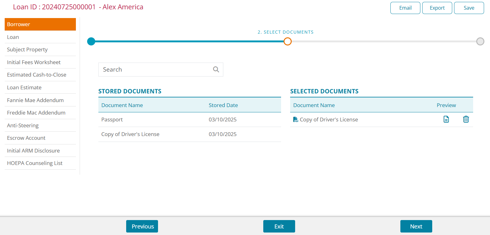 Borrower Information